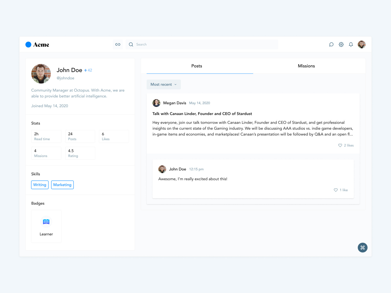 Daily UI 006 – User Profile by Javier Alaves on Dribbble