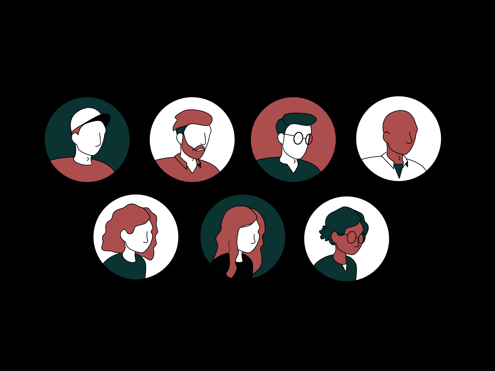 Avatar set by Delyanka Sirakova on Dribbble
