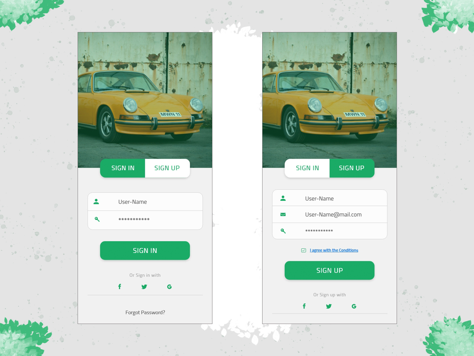 Sign In / Sign Up Screen by Osama Ali on Dribbble