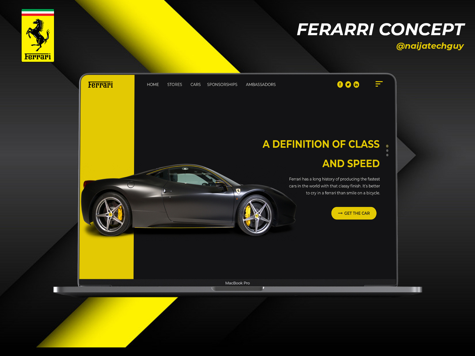 Car Landing Page Concept (Ferarri) by Michael Ajah on Dribbble