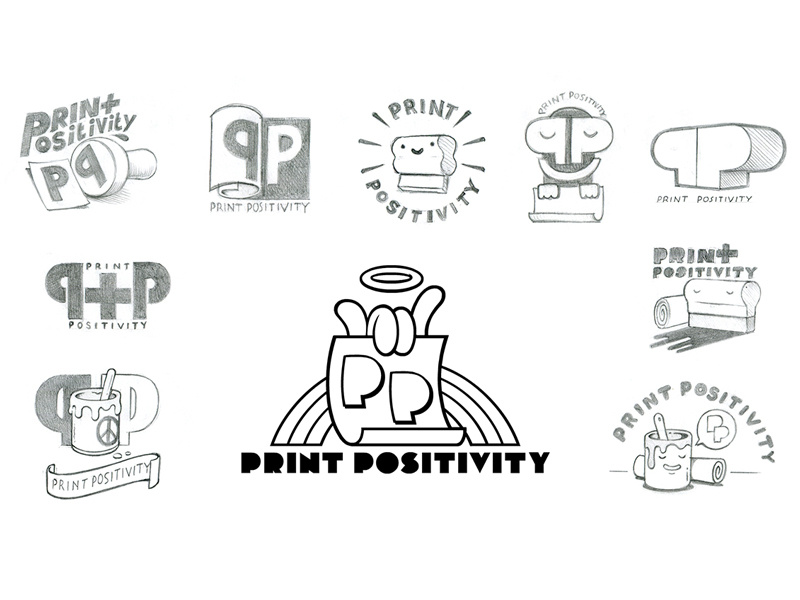 Logo for "Print Positivity" by Malo Thubert on Dribbble