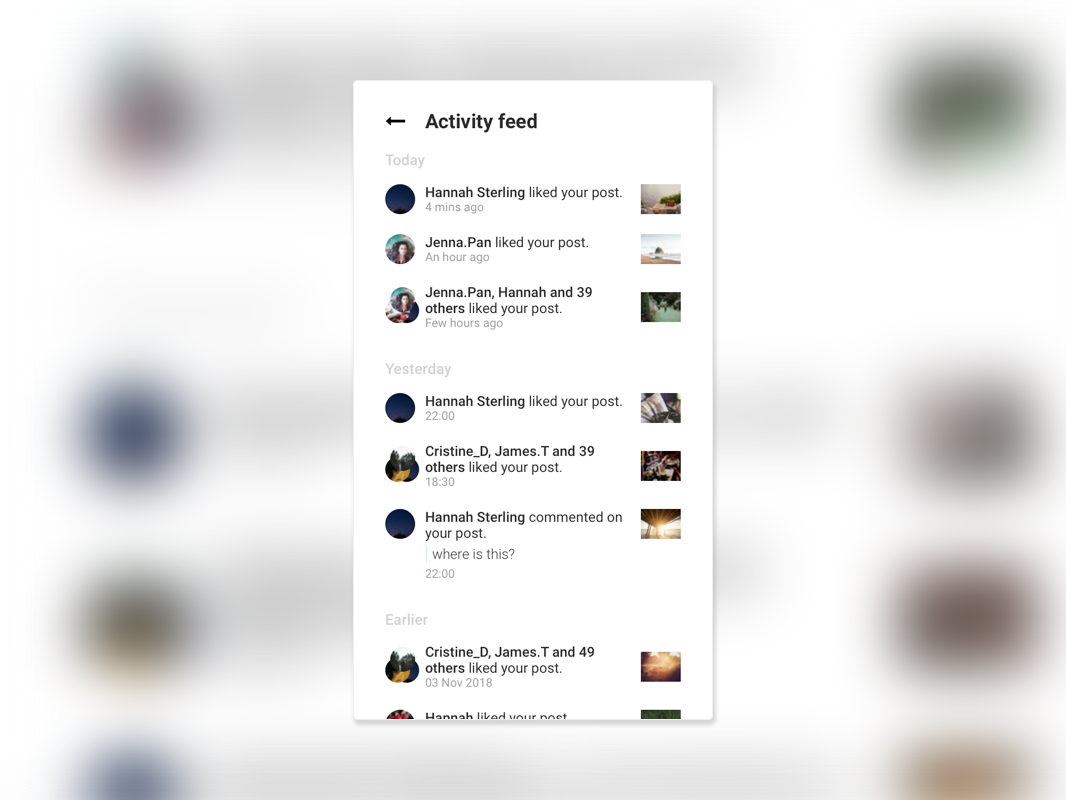 Daily UI #047 - Activity feed by Nischal Thapa on Dribbble