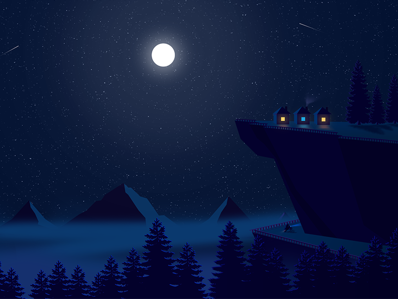 Night Illustration by Saddam Rahman on Dribbble