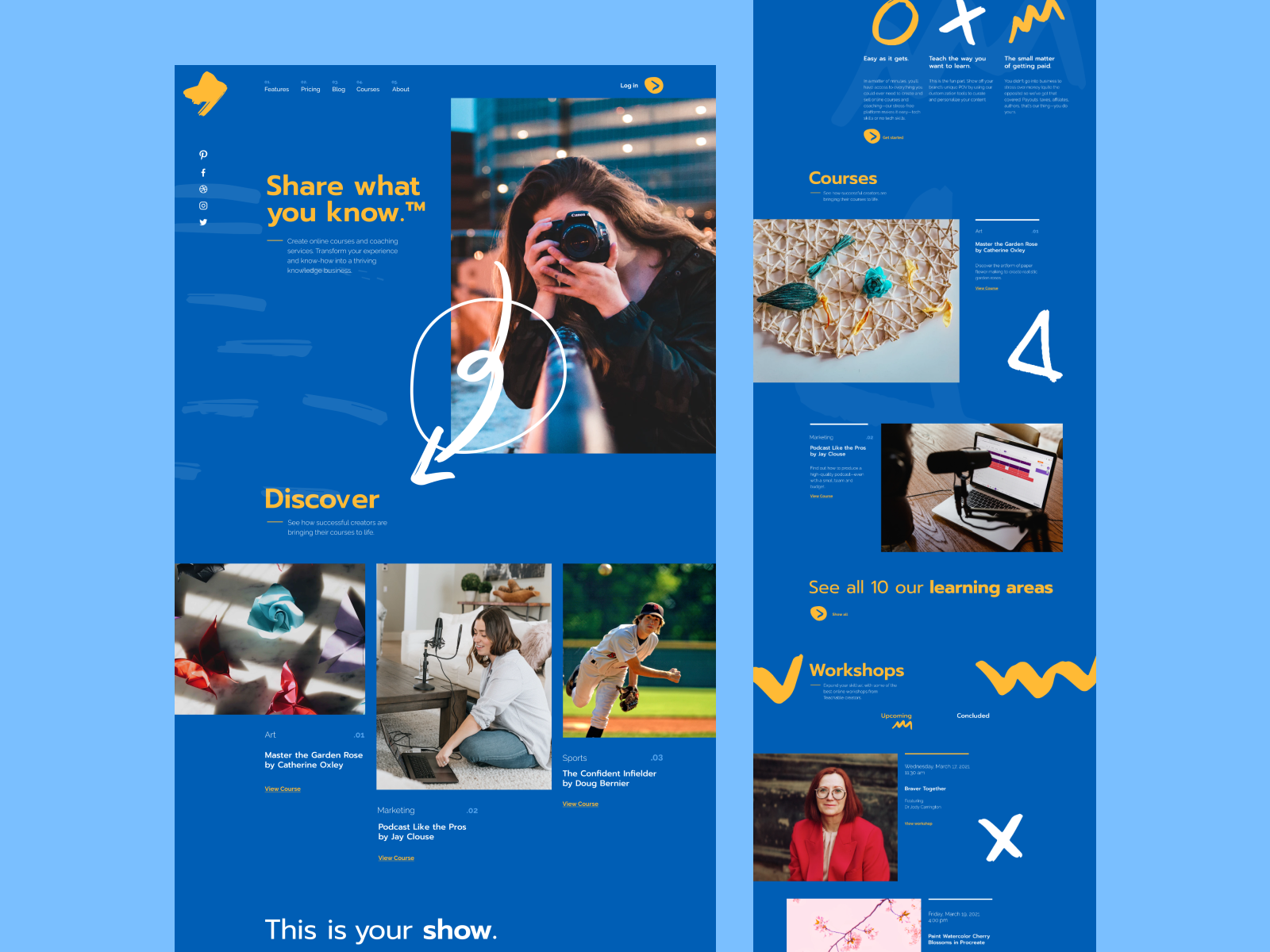 Course Platform Landing by Valeriia Yaroshenko on Dribbble