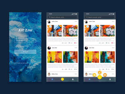 Art Zone - App For Artist by Xuan Zhang on Dribbble