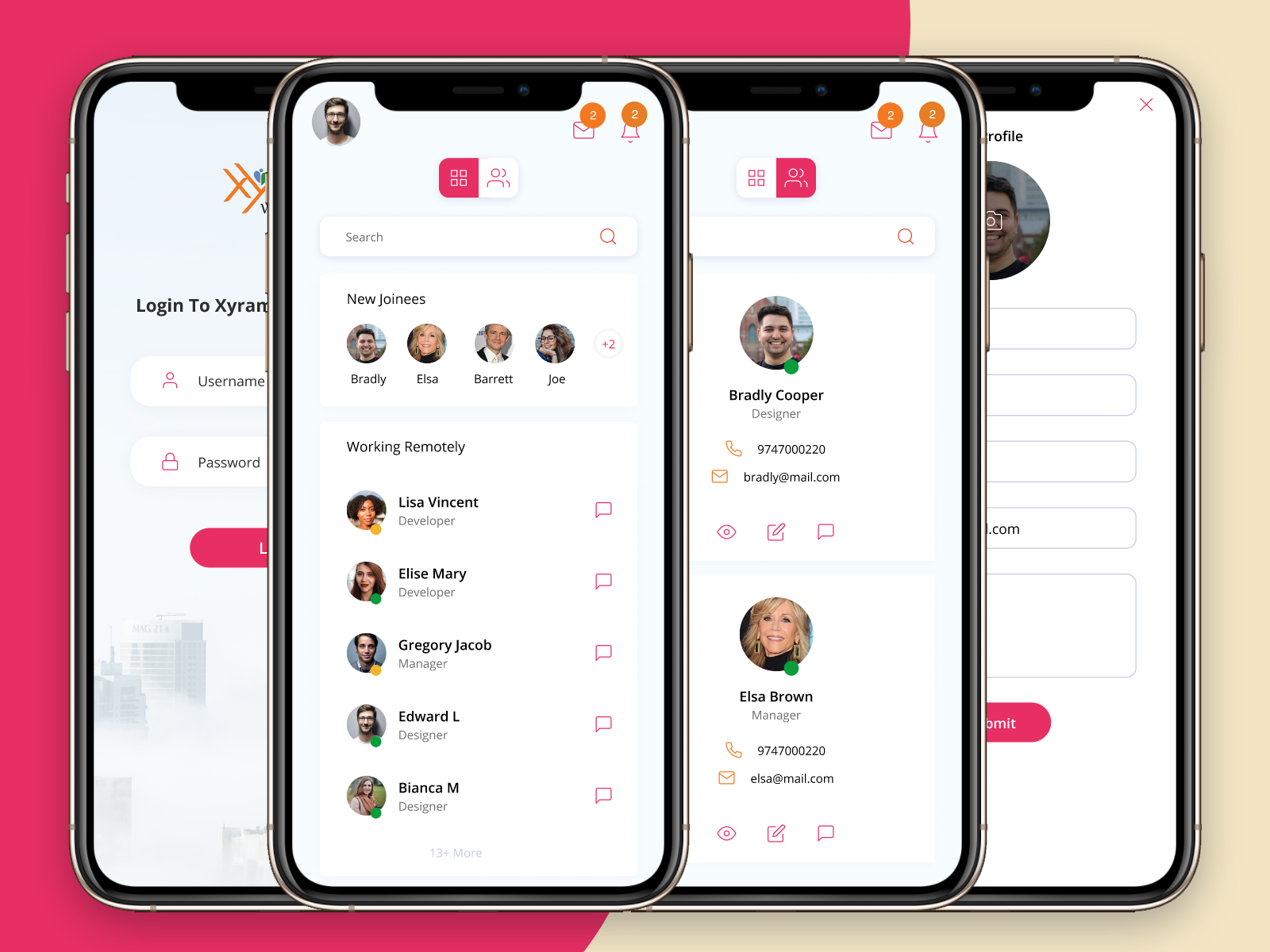 #3 - Employee Portal Mobile UI by Sandeep AR on Dribbble