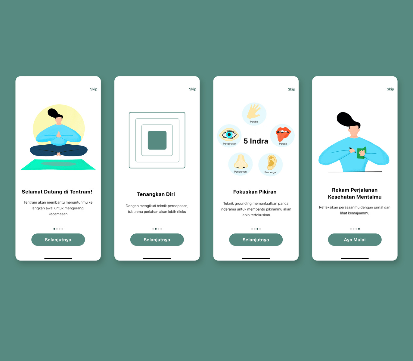 Onboarding Tentram (Mindfulness App) by Kukuhsp on Dribbble