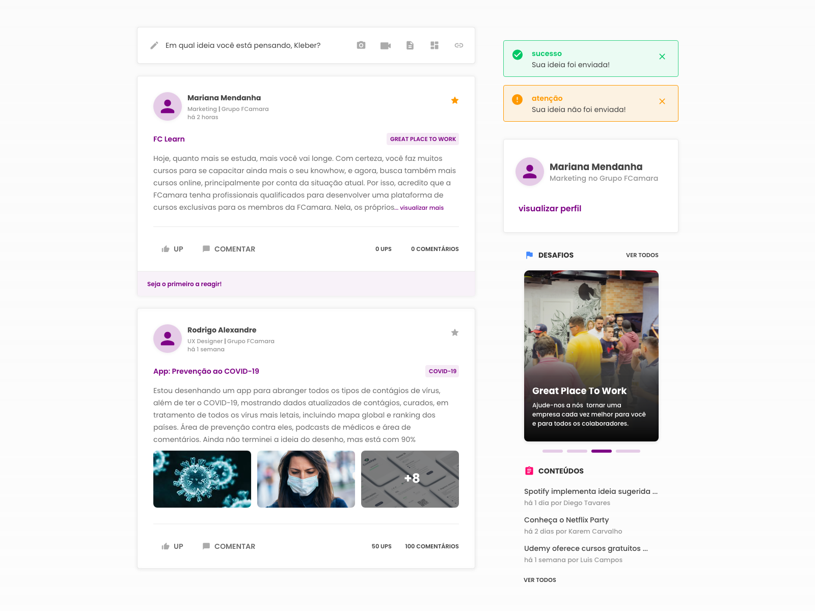 feed UI components by Dita Maria Tavares on Dribbble