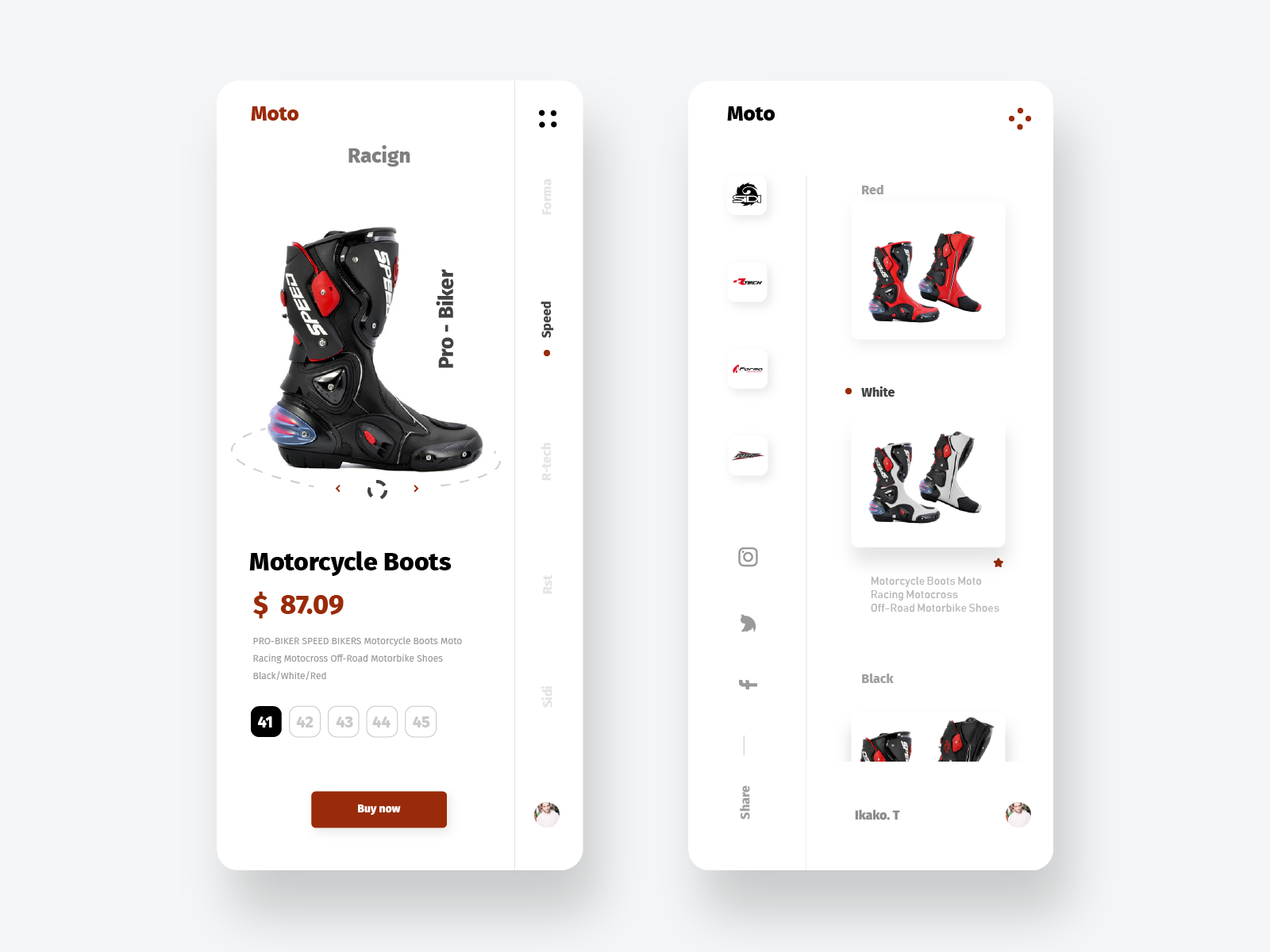 Moto racing Boots - App by IKAKO® on Dribbble