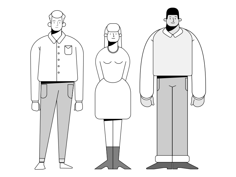 Characters for a project by Sam Zelaya on Dribbble