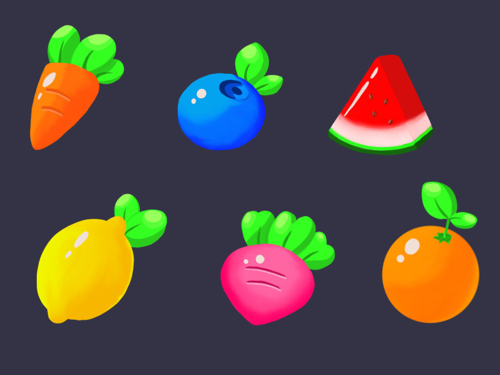 Fruits and vegetables by Darina Miroshnichenko on Dribbble