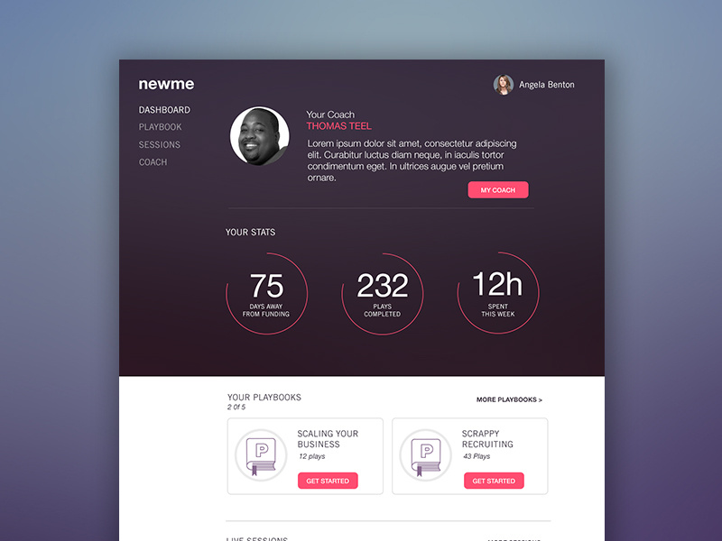 NewMe Dashboard by Ameer Carter on Dribbble