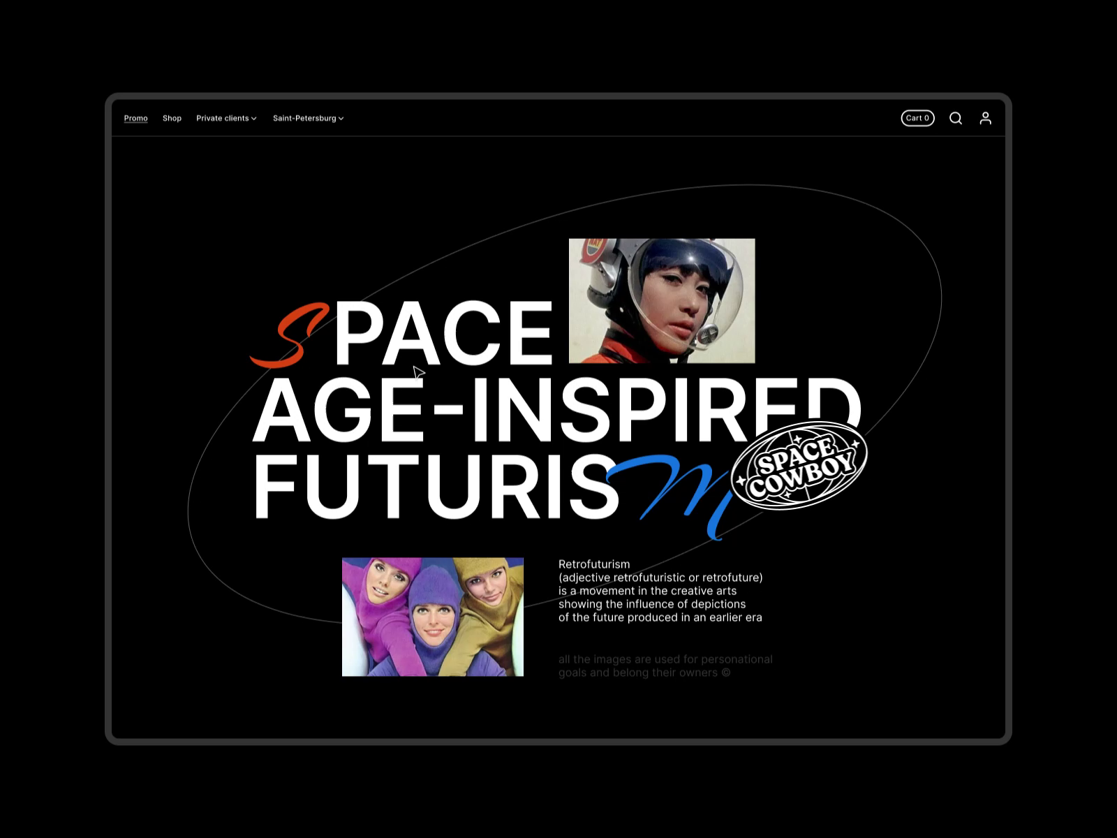 Promo page concept. Retrofuture. by Max Simonov on Dribbble