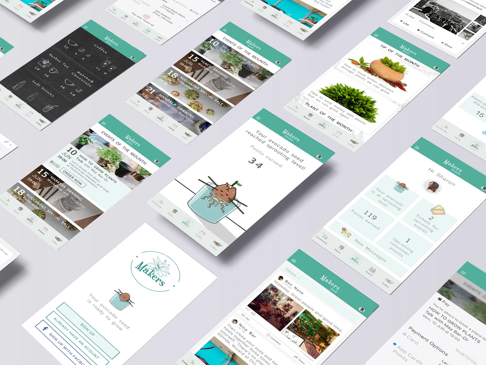 Community social app screens by Maya Mostov on Dribbble