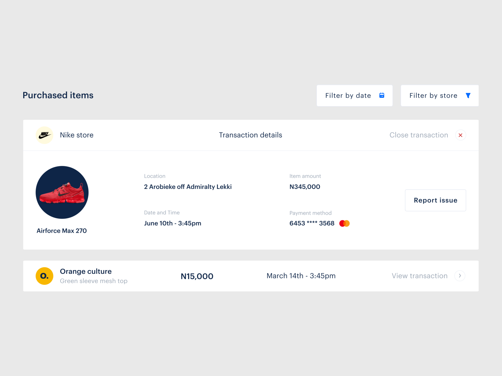 View purchase card by Cheche Uduma on Dribbble