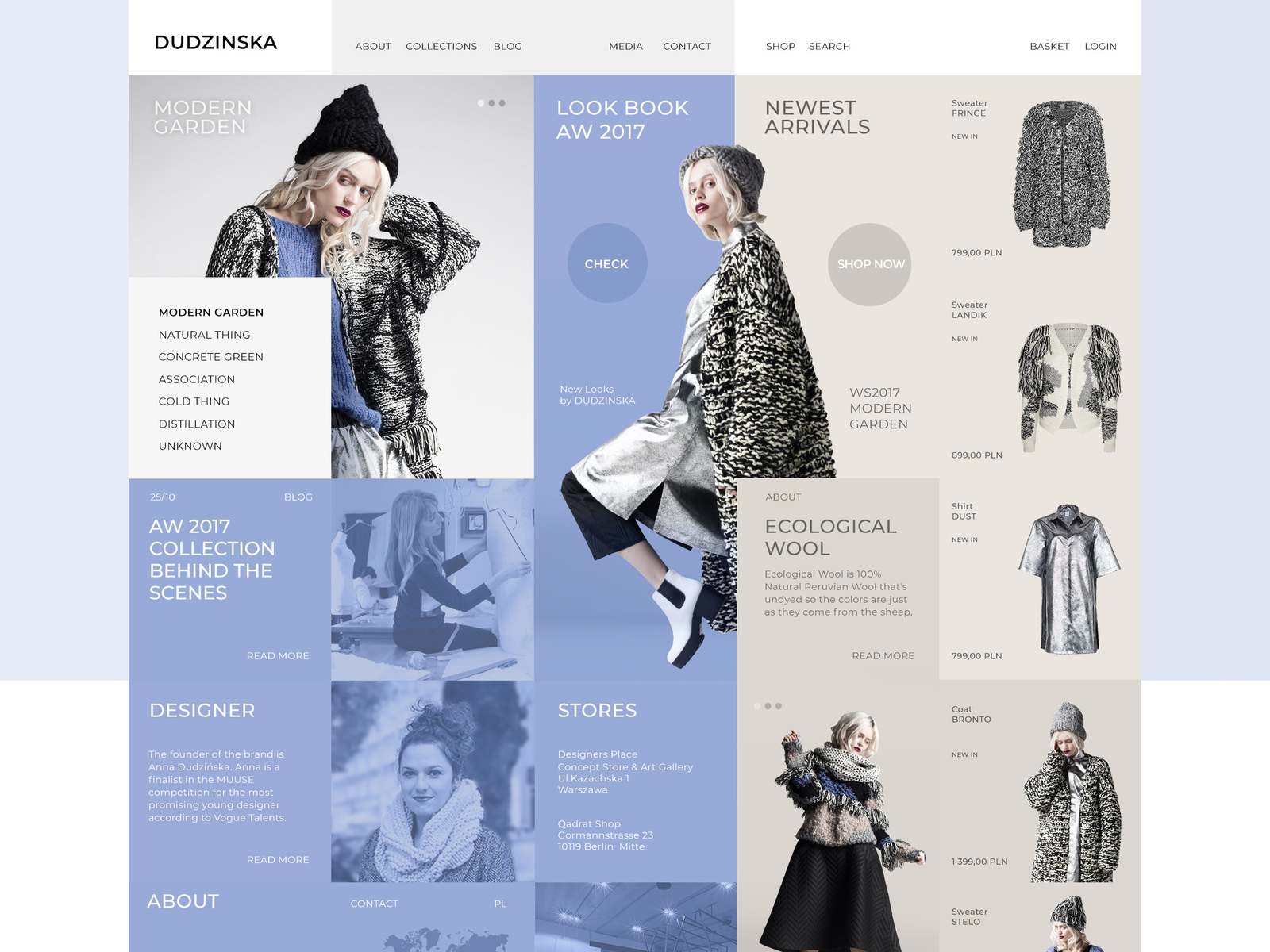 Apparel designer web store wireframe by Tomasz Komorniczak on Dribbble