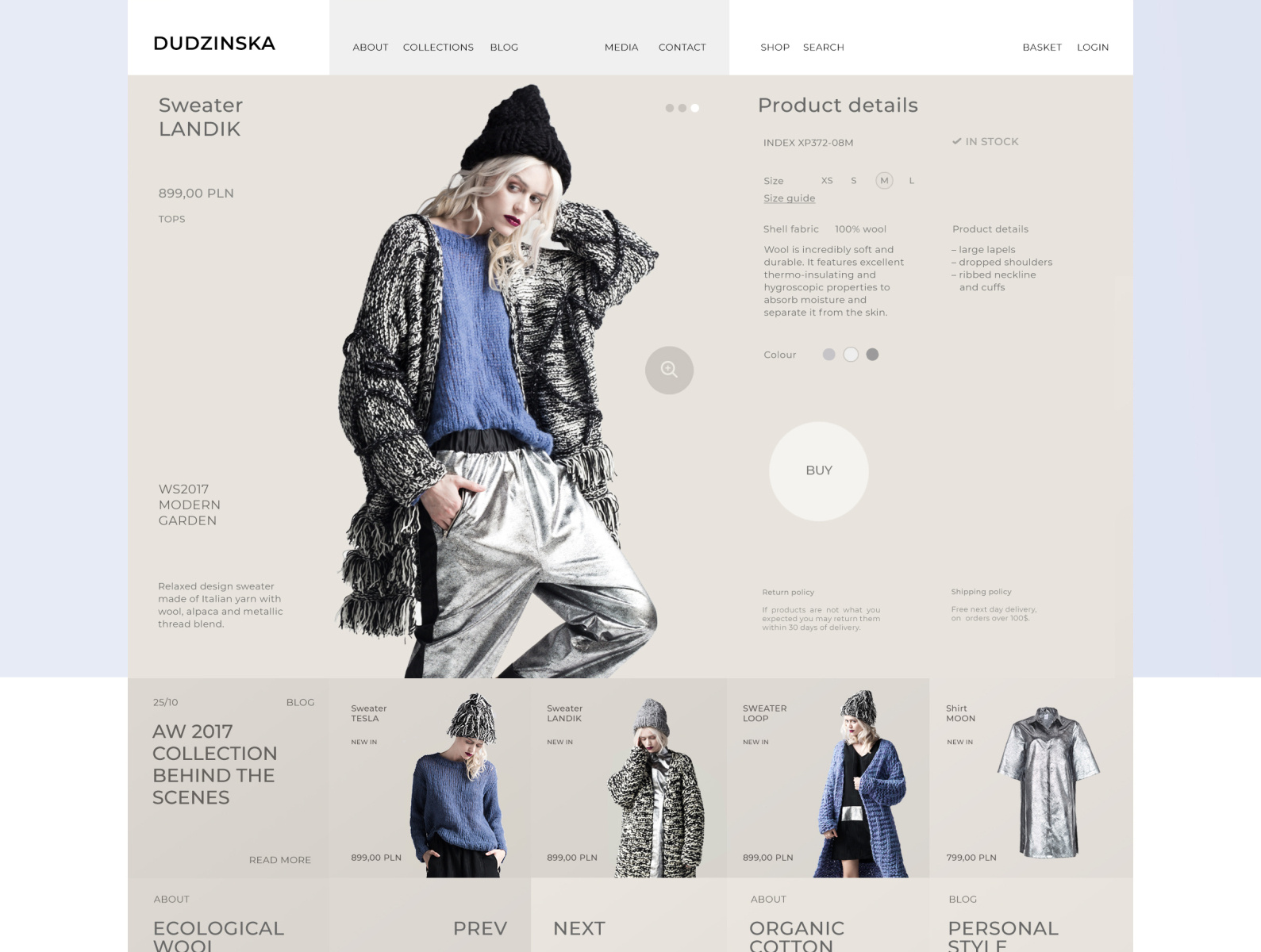 Apparel designer web store wireframe by Tomasz Komorniczak on Dribbble