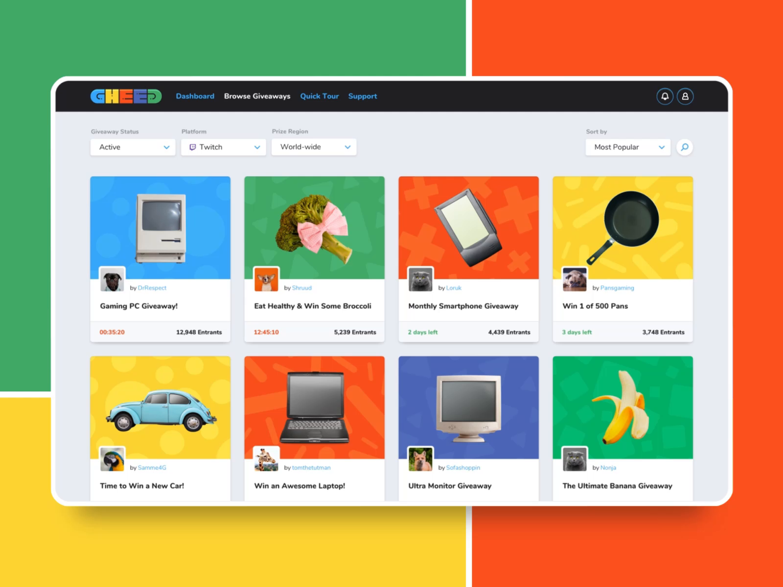 GHEED Browse Giveaways Subpage by Philipp Apler on Dribbble