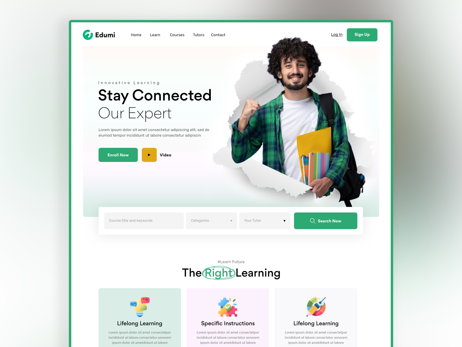 Edumi - LMS & Education landing page template by AL Farabi on Dribbble