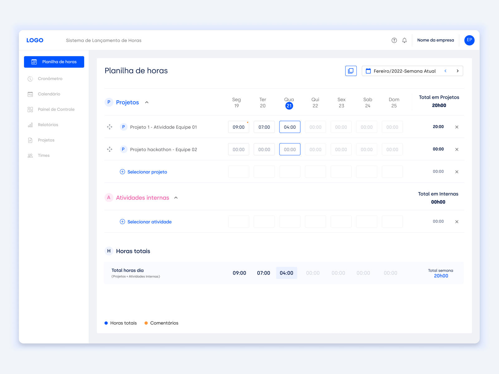 Time sheet by Amanda de Marco on Dribbble