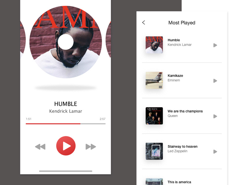 Minimalist Music Player by Edward Pérez on Dribbble