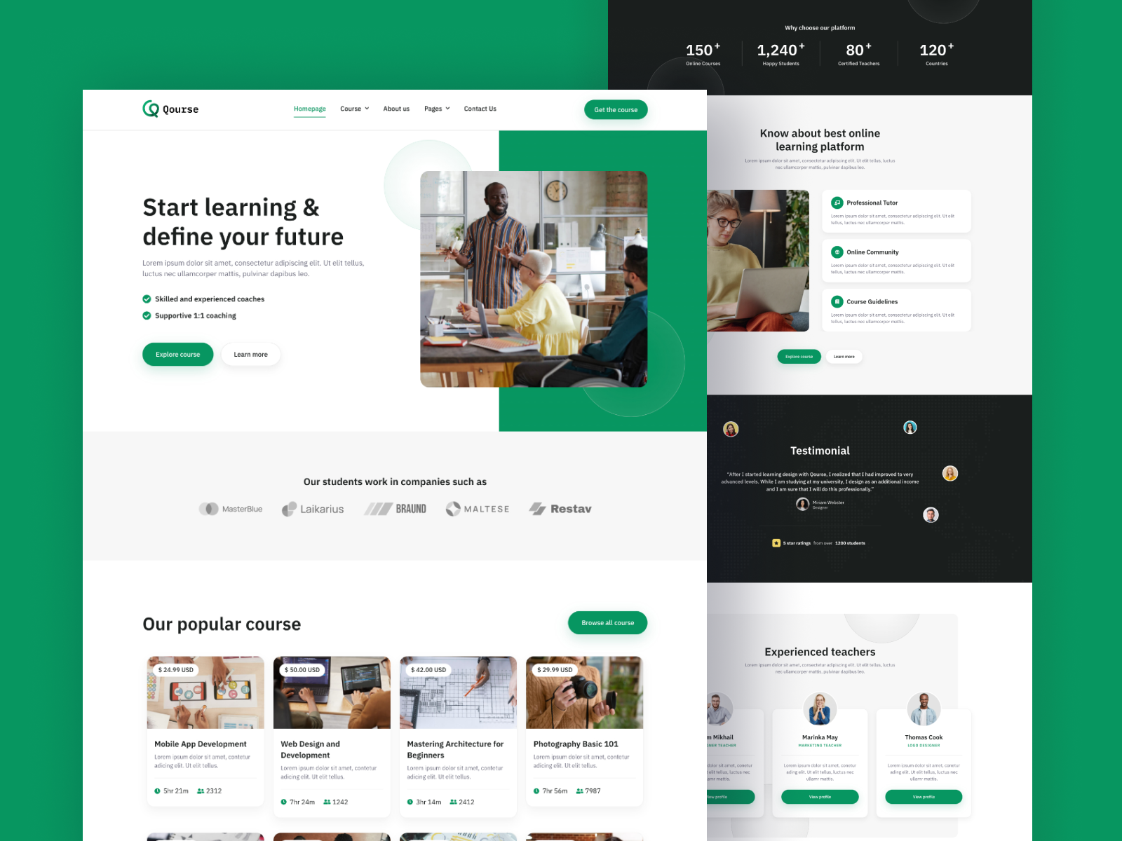 Qourse - Education & Online Course Homepage by rozzaq for Selaras ...