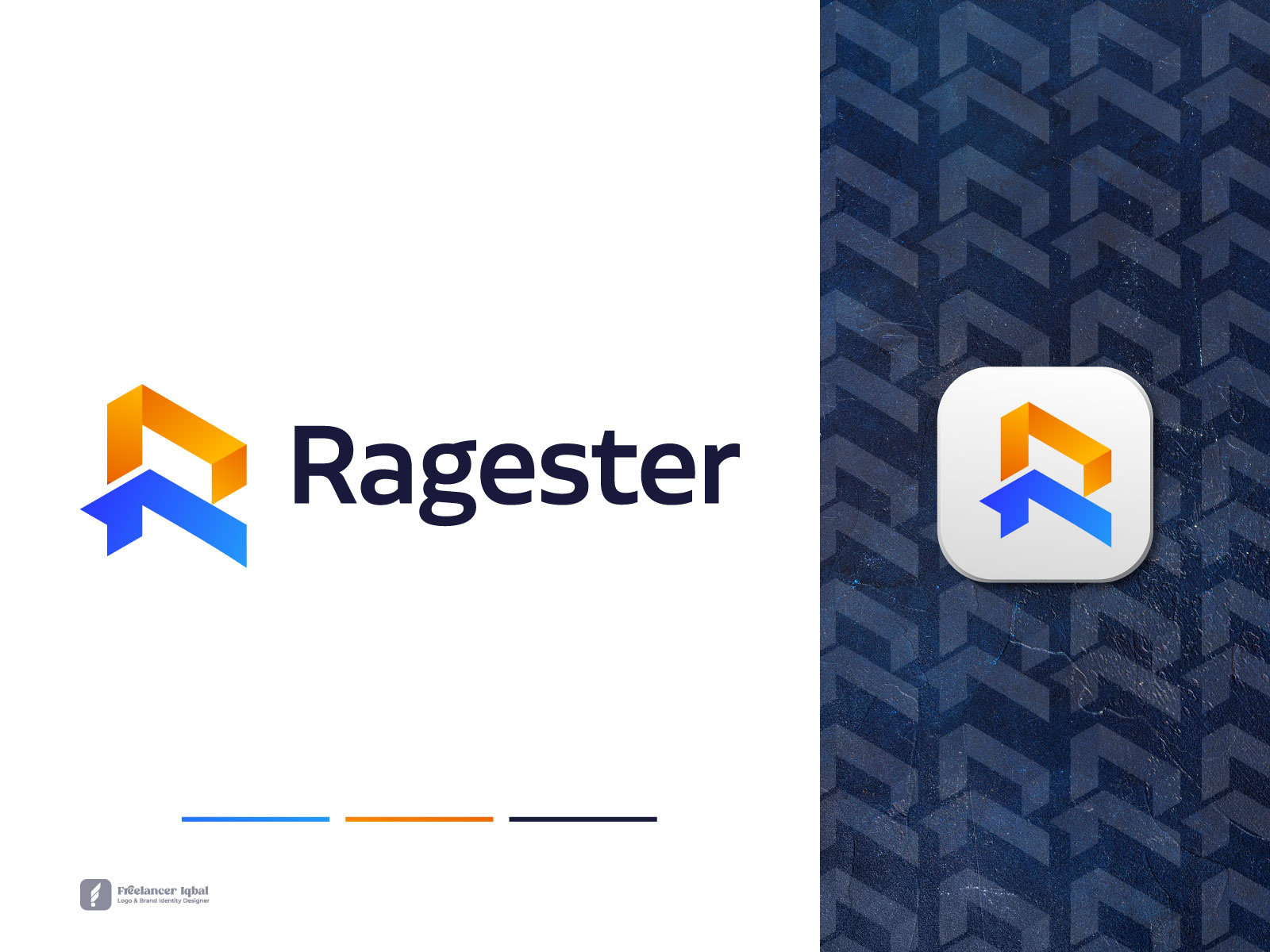 R Modern Abstract Letter Logo Mark by Freelancer Iqbal | Logo & Brand ...