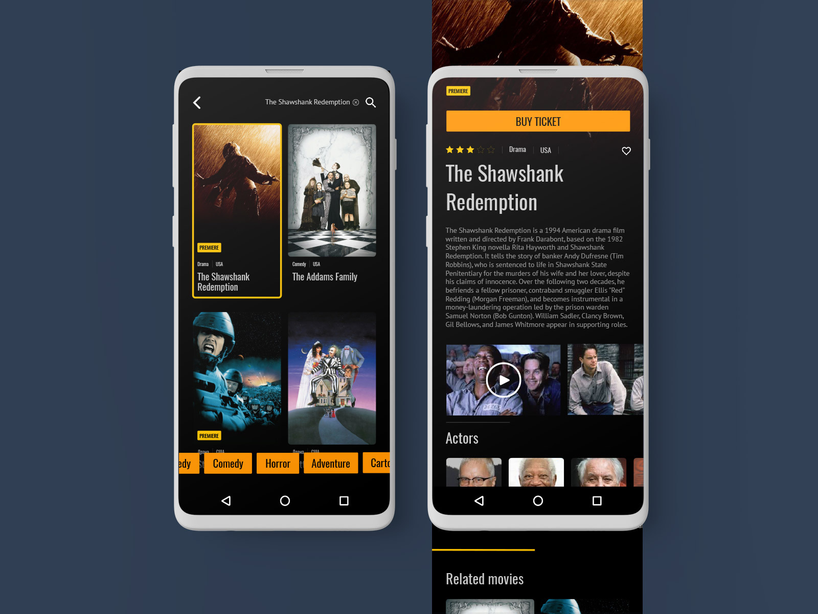 Movie search app by Yevgeniy on Dribbble