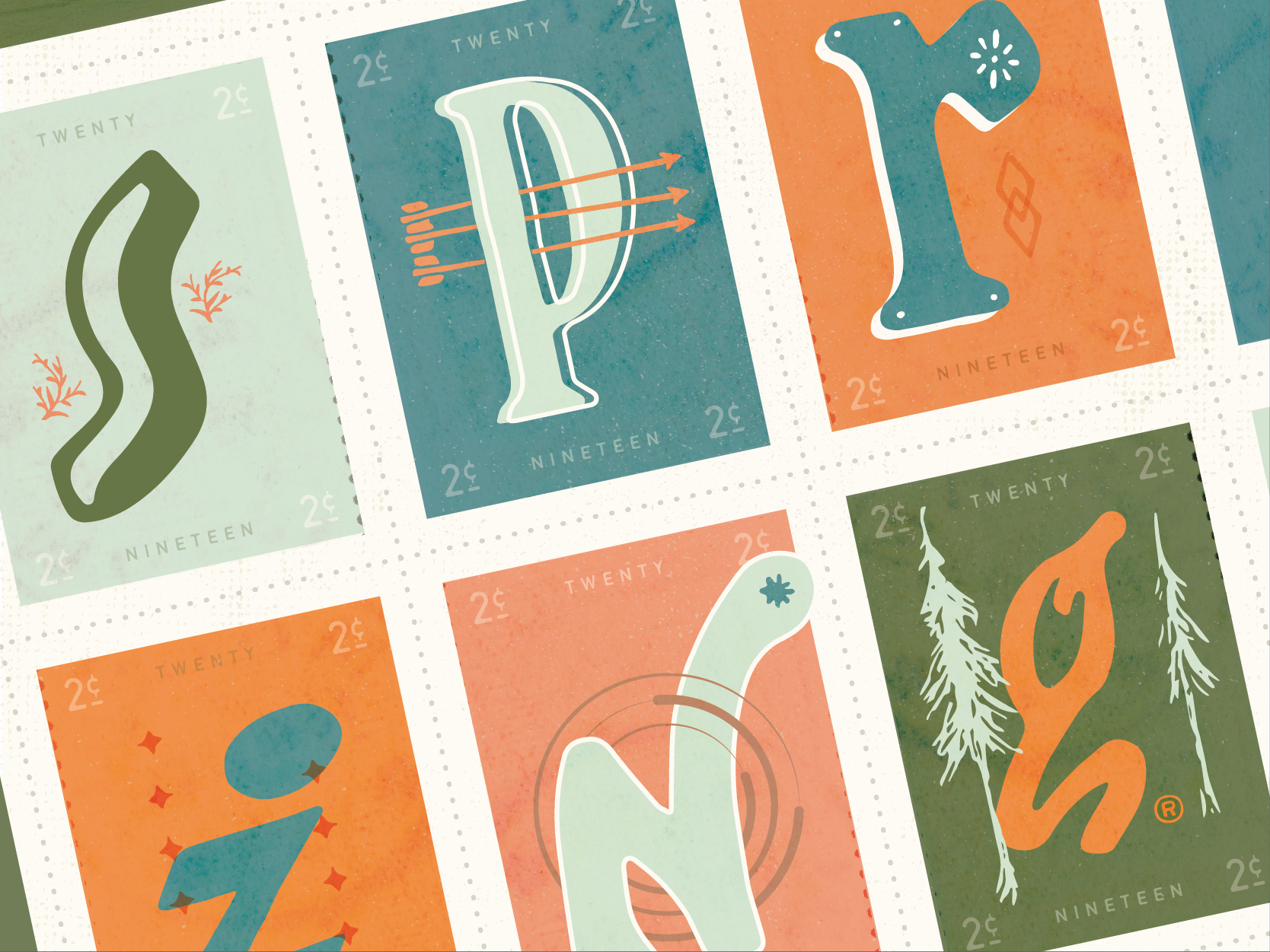 Spring Stamps by Spoon & Spear on Dribbble