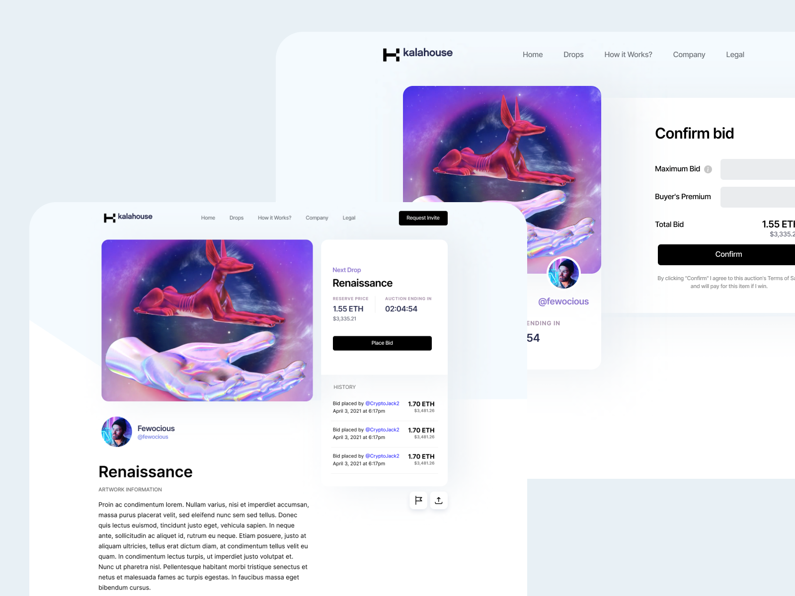 Drop page UI by Hey James! on Dribbble