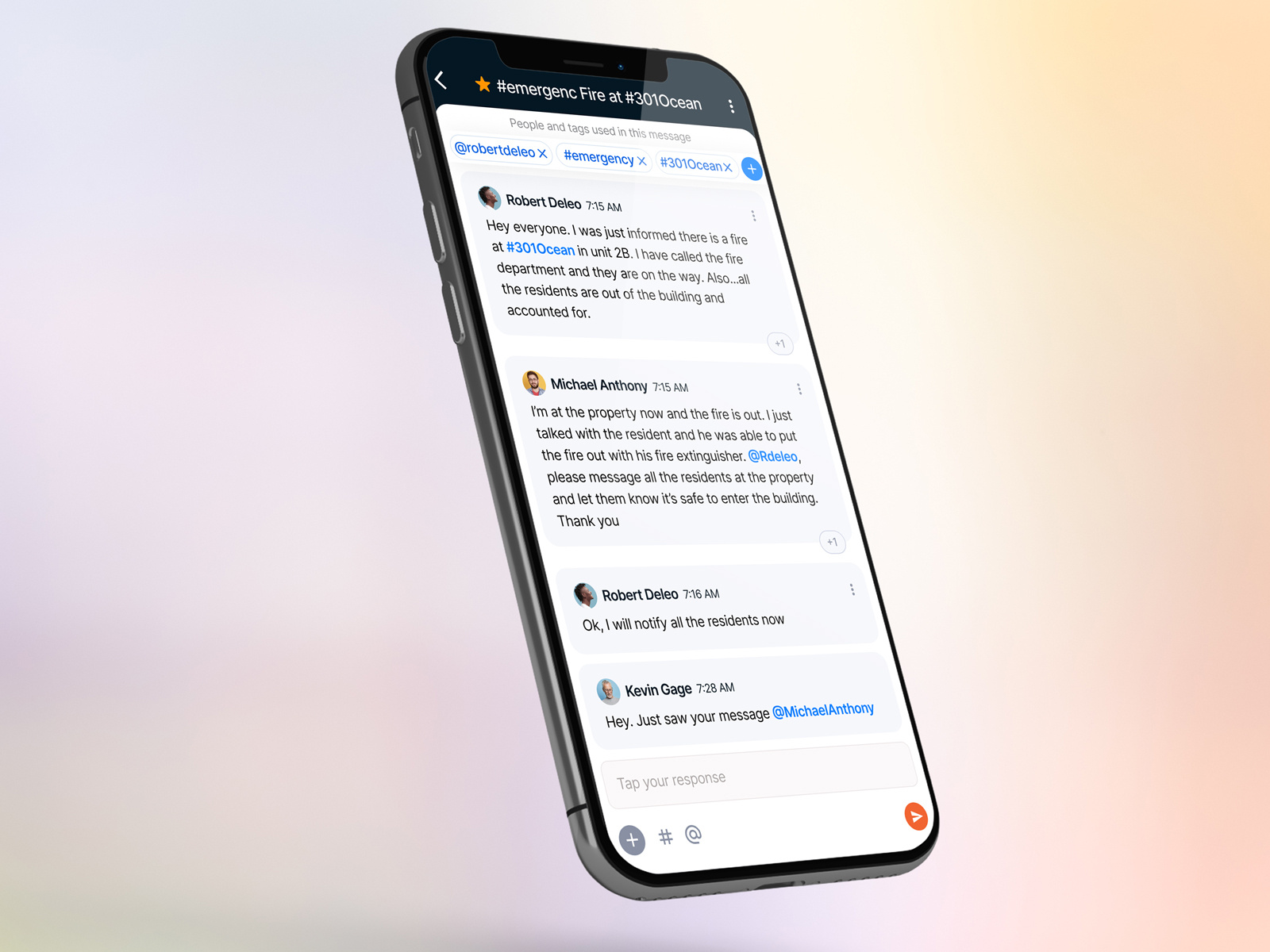 Thread message by Hey James! on Dribbble