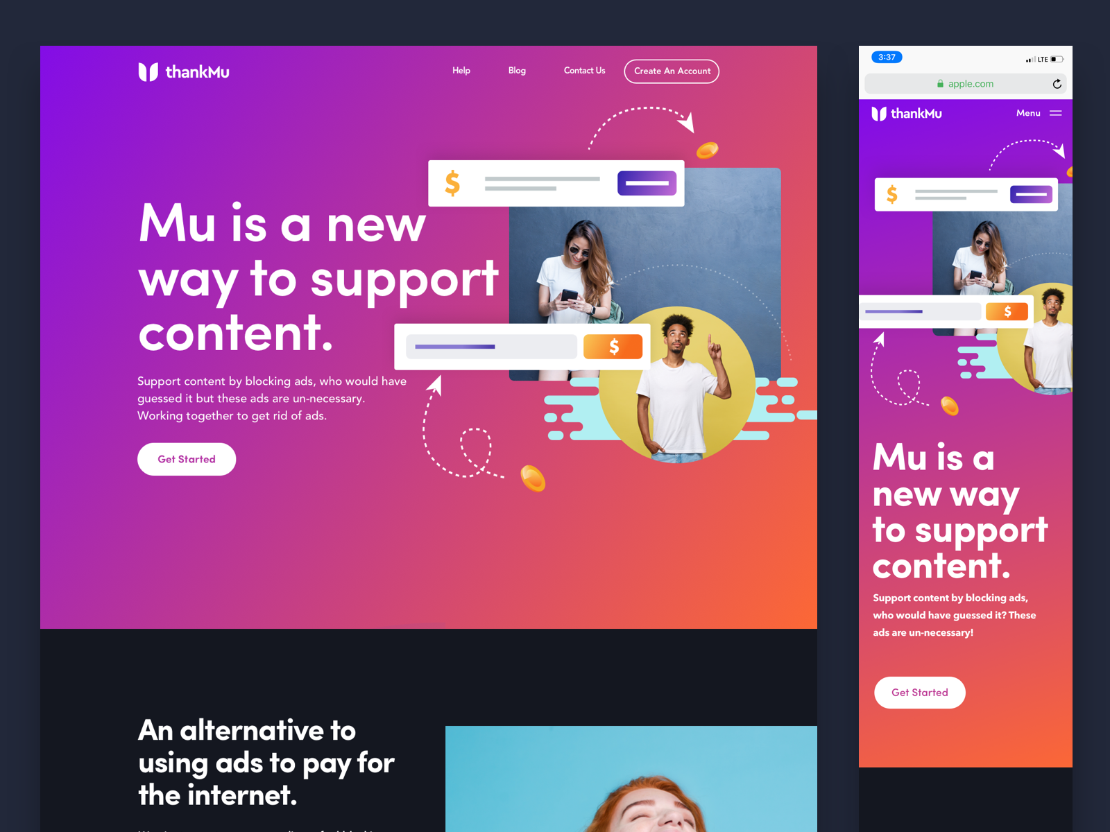 Landing page by Hey James! on Dribbble