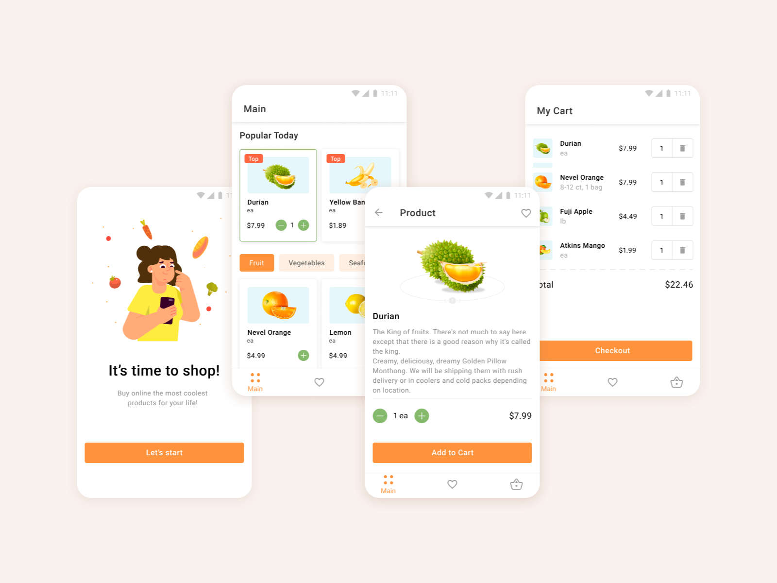 Grocery Shopping app by Yuliya Lizunova for UIGiants on Dribbble