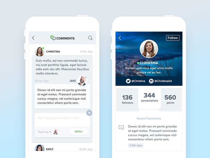 Profile UI designs, themes, templates and downloadable graphic elements ...