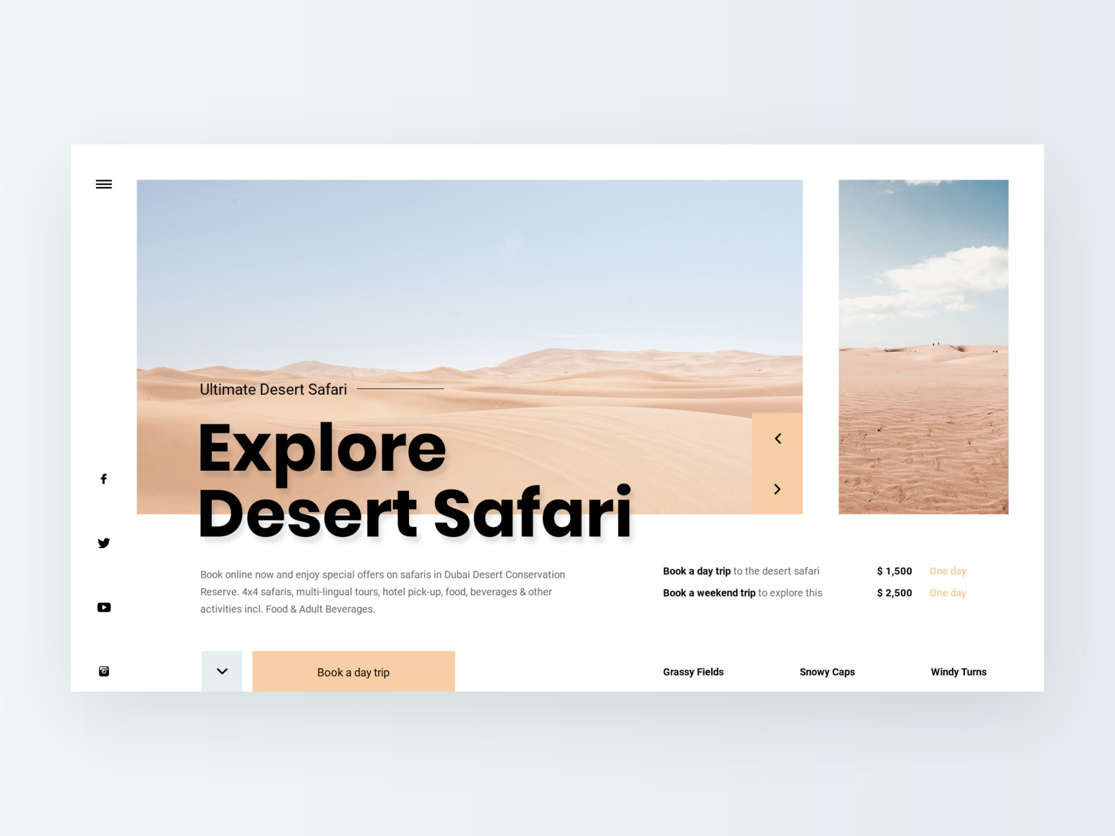 Desert Safari - Hero Header by Arjun 🏅 on Dribbble