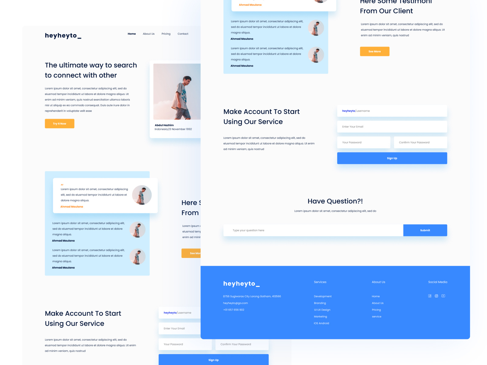 Profile Search Web Page by Noer hidayat on Dribbble