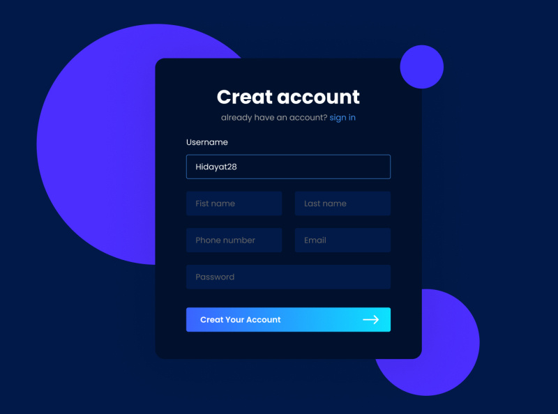 Sign up Page by Noer hidayat on Dribbble