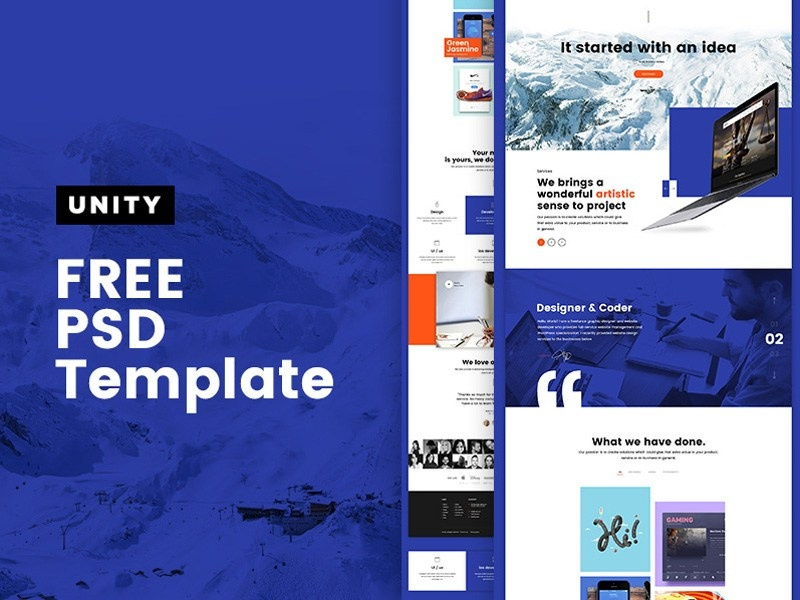 Unity – Free Personal Portfolio PSD Template by Andy Khan on Dribbble