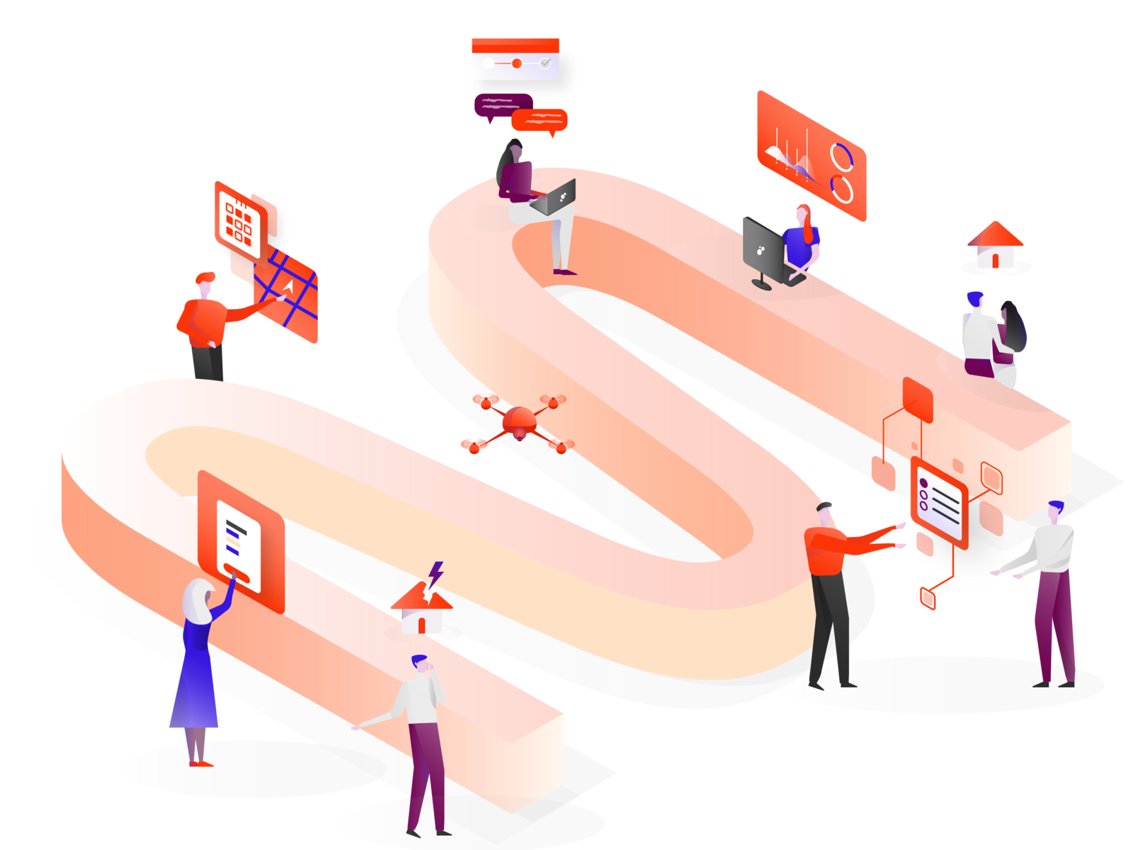 Illustration for Claimsforce by Ena Sadikovic on Dribbble