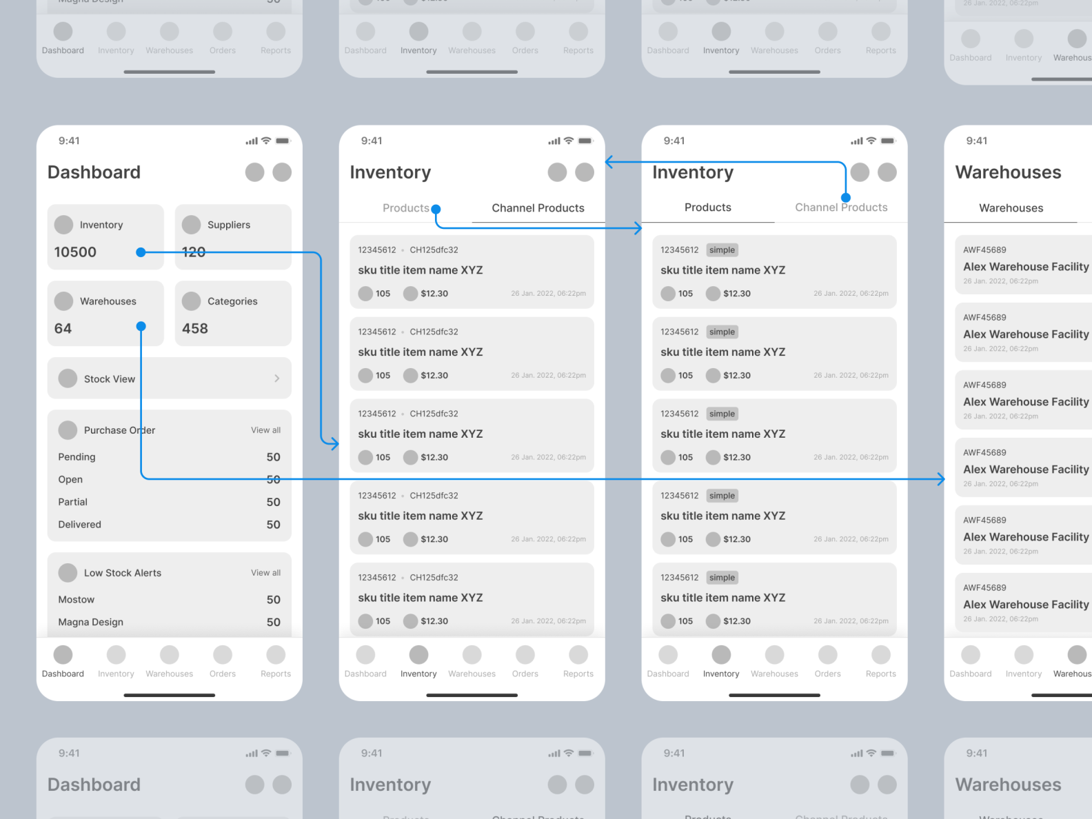 Wireframe for Inventory App by Dacnis Design (Viren Amrutiya) on Dribbble