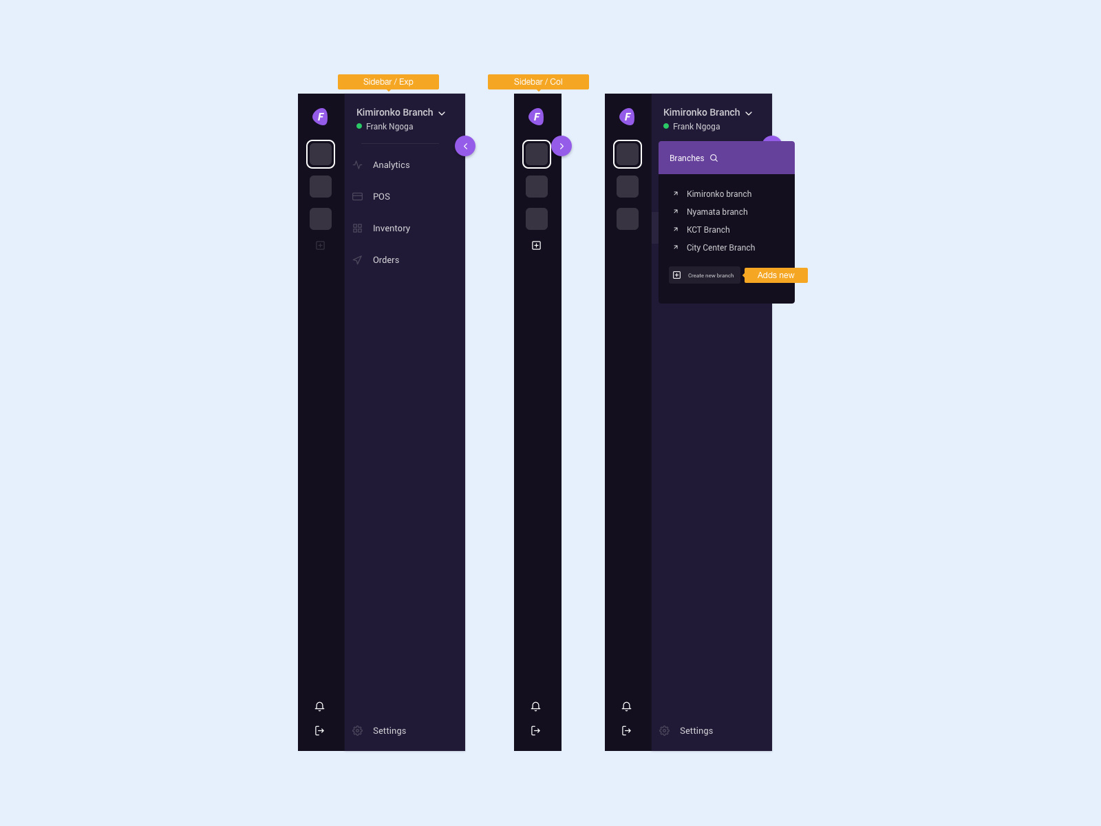 Dashboard sidebar by Frank Ngoga on Dribbble