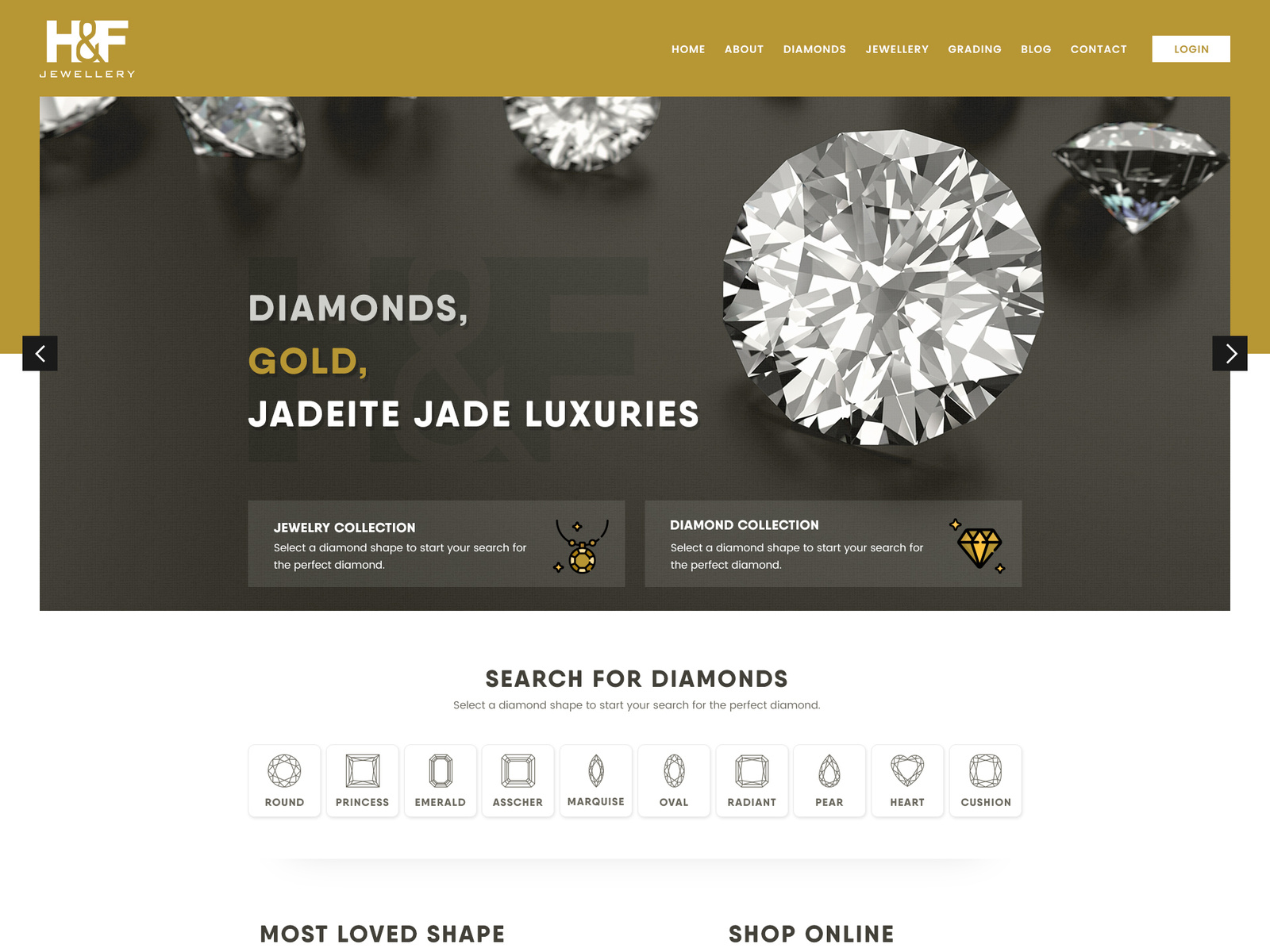 Diamond Jewellery Home Page concepts Design by Chandresh Polra on Dribbble