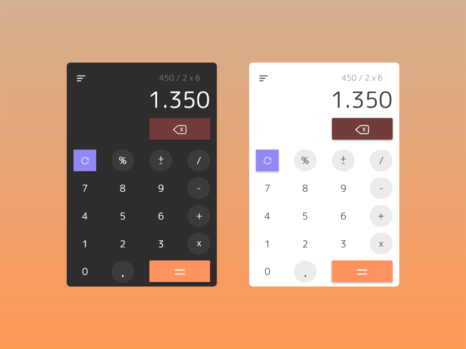 Daily UI 004 - Calculator by Fabrizio Juliati on Dribbble