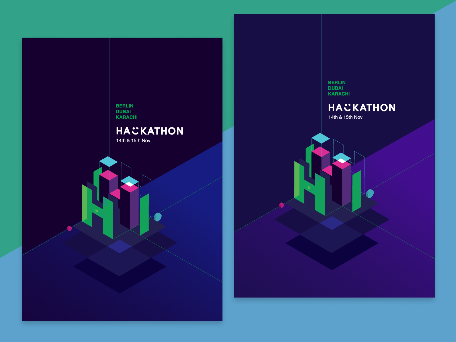 Hackathon Posters by Wajahat Ali on Dribbble