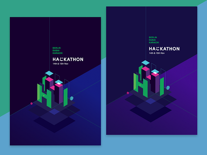 Hackathon Posters by Wajahat Ali Nawab on Dribbble