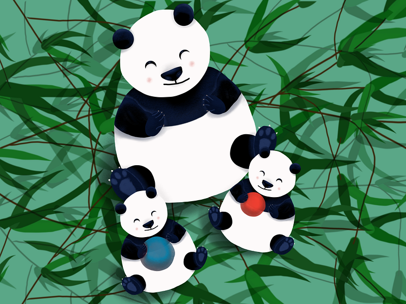 Panda Family by Simona on Dribbble