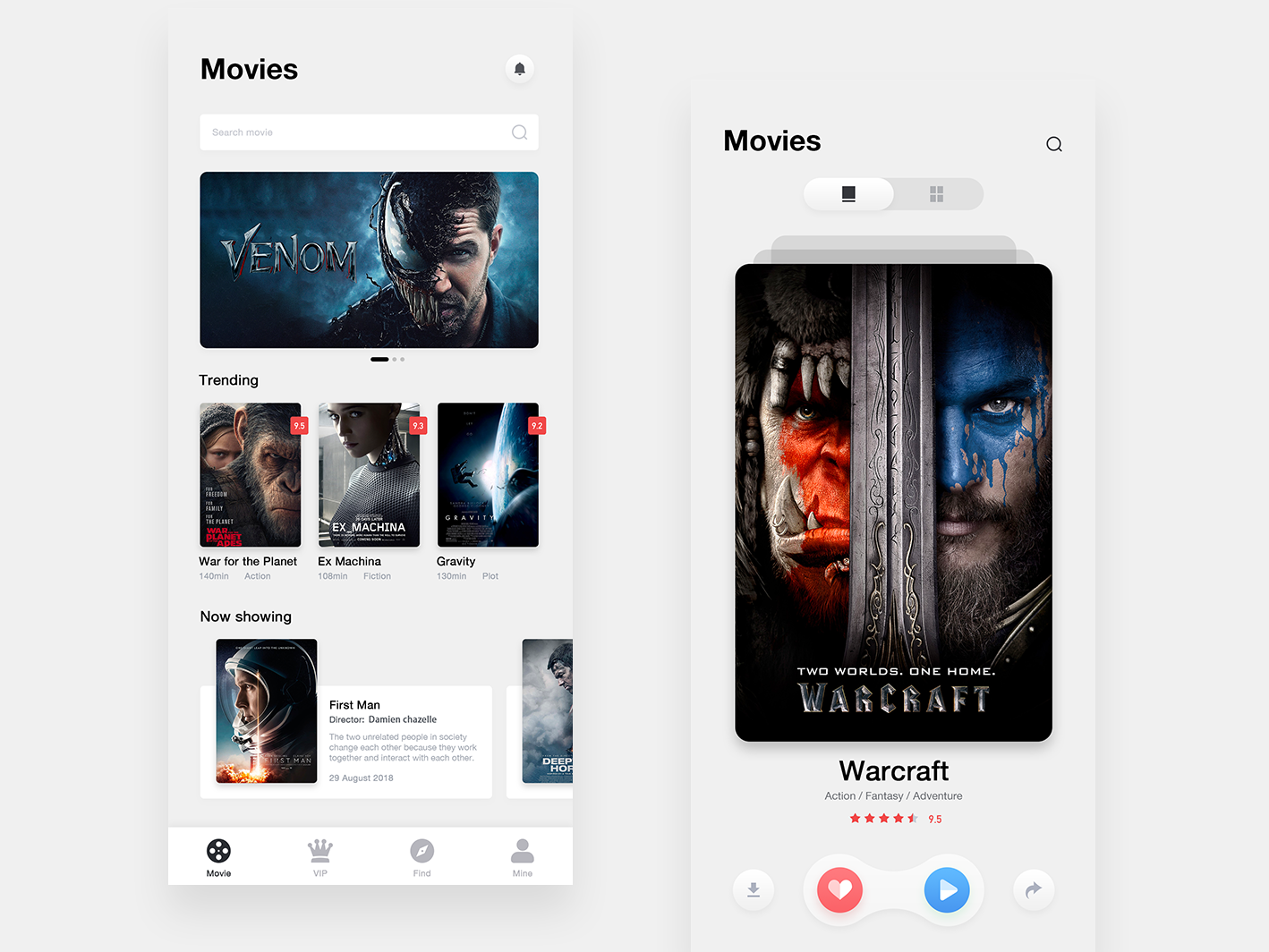 Movie app by Robin on Dribbble