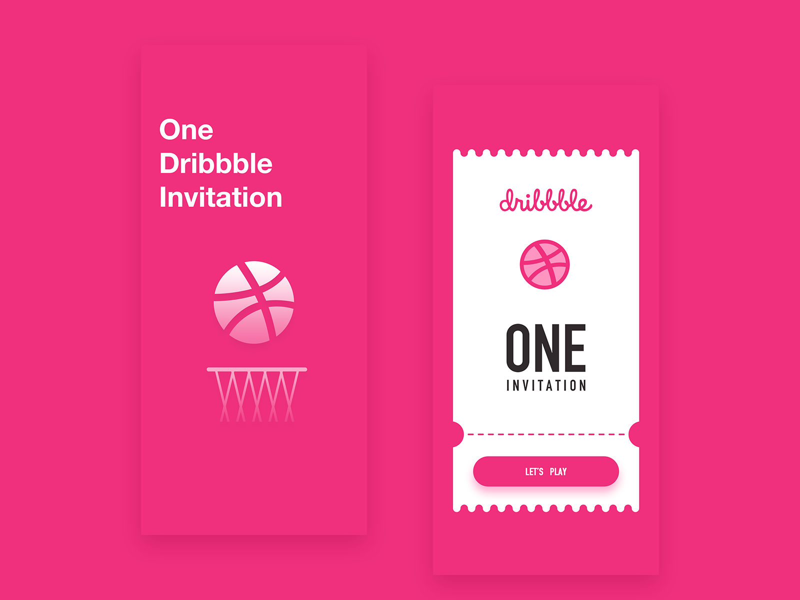 one dribbble Invitation by Robin on Dribbble