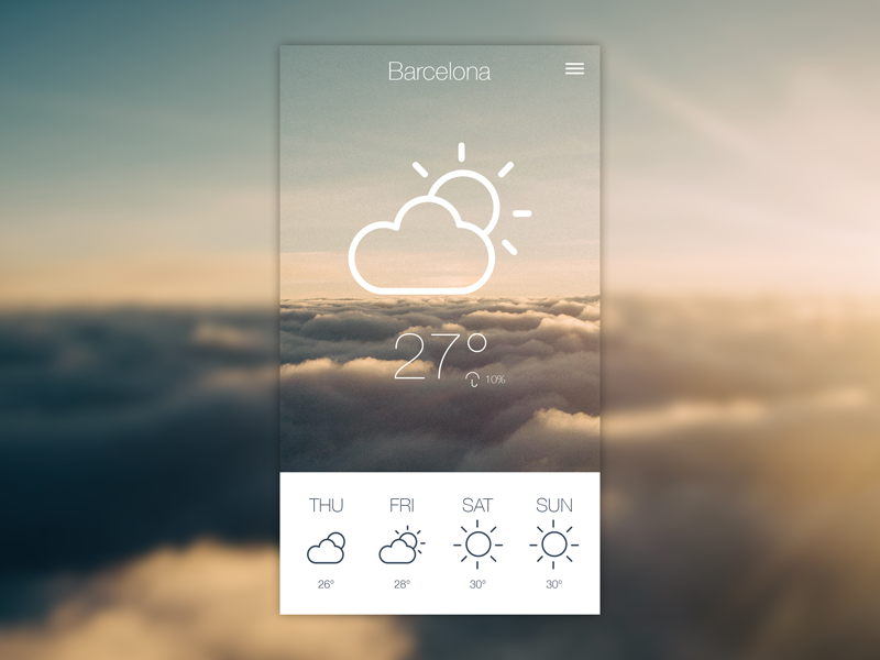 Daily UI | #037 | Weather by Marco Biedermann on Dribbble