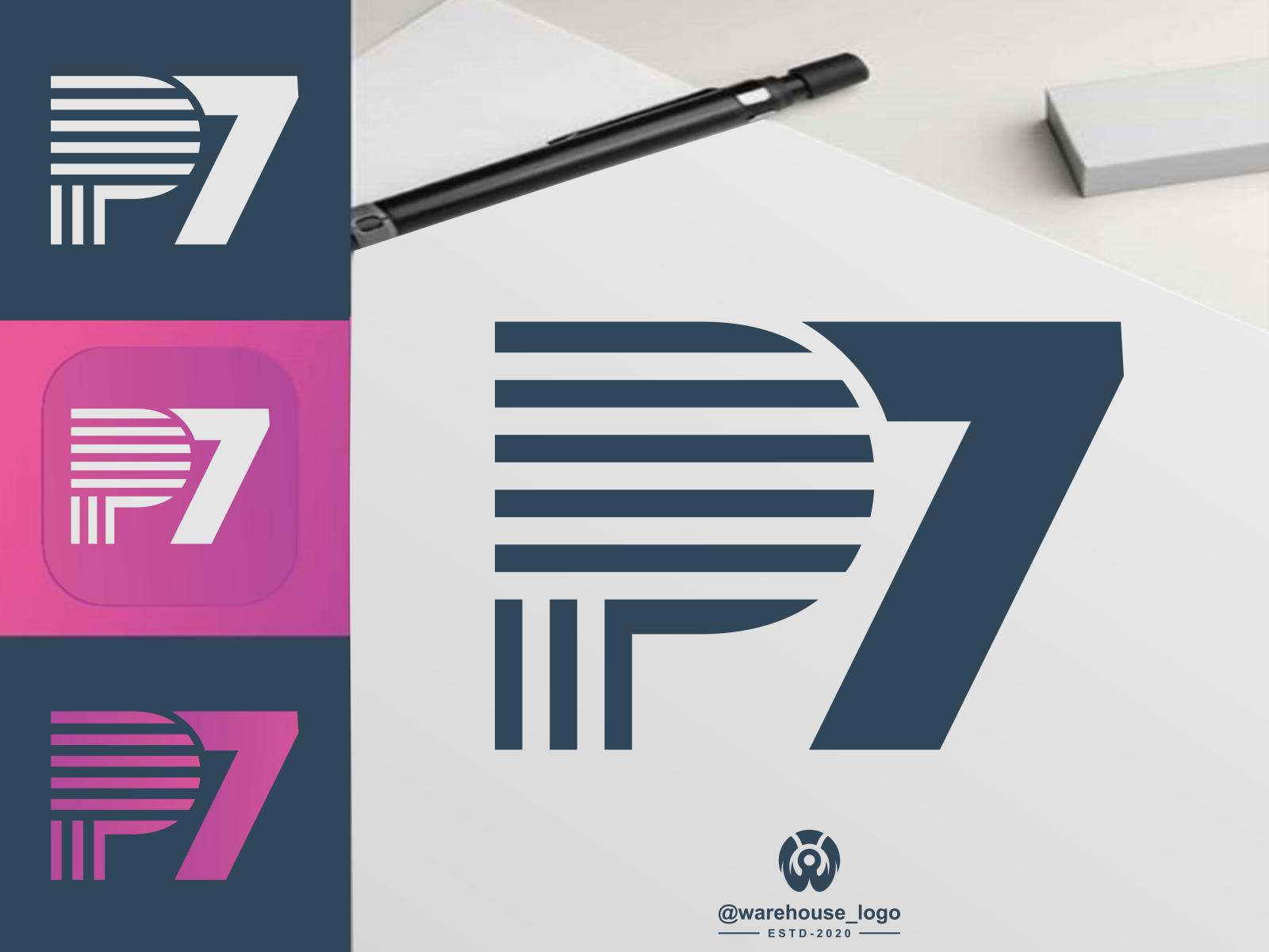 P7 logo inspiration by warehouse_logo on Dribbble